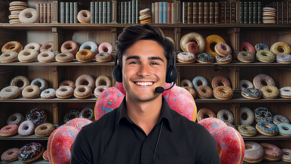 Donut Zoom Background Birthday Microsoft Teams Funny Zoom Background Doughnut Virtual Background ...