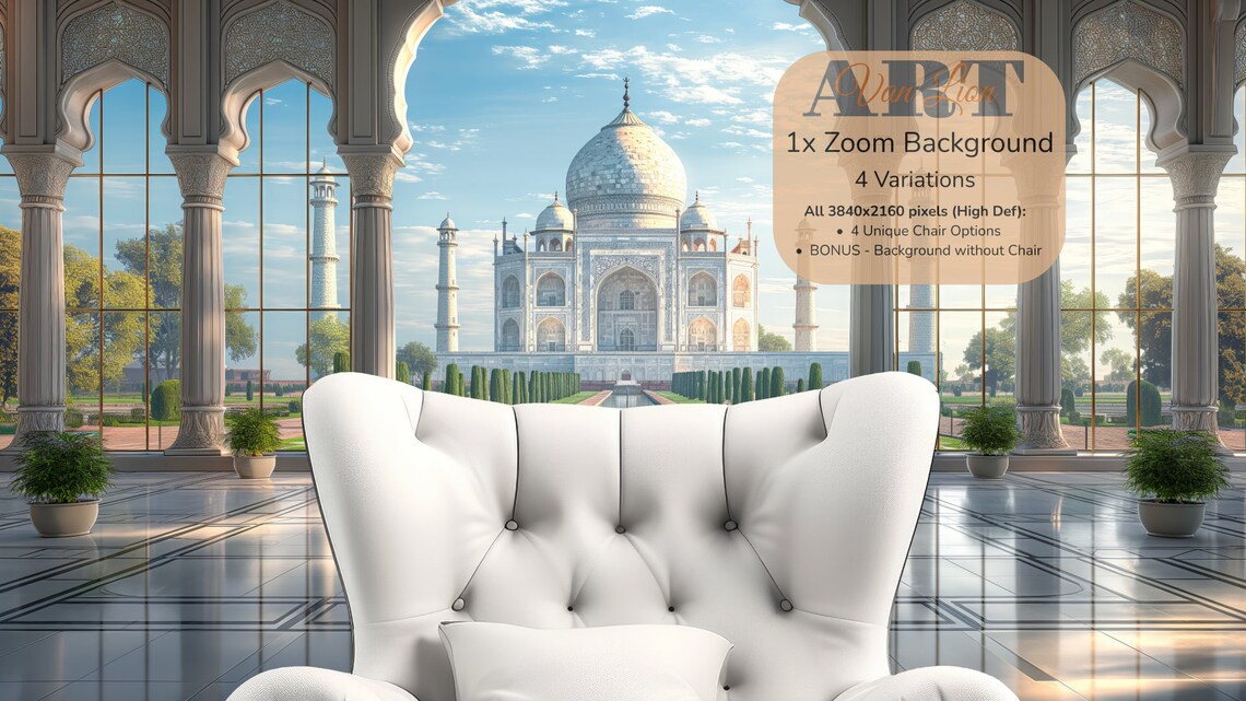 Taj Mahal Zoom Background India Souvenir Indian Style Zoom Background ...