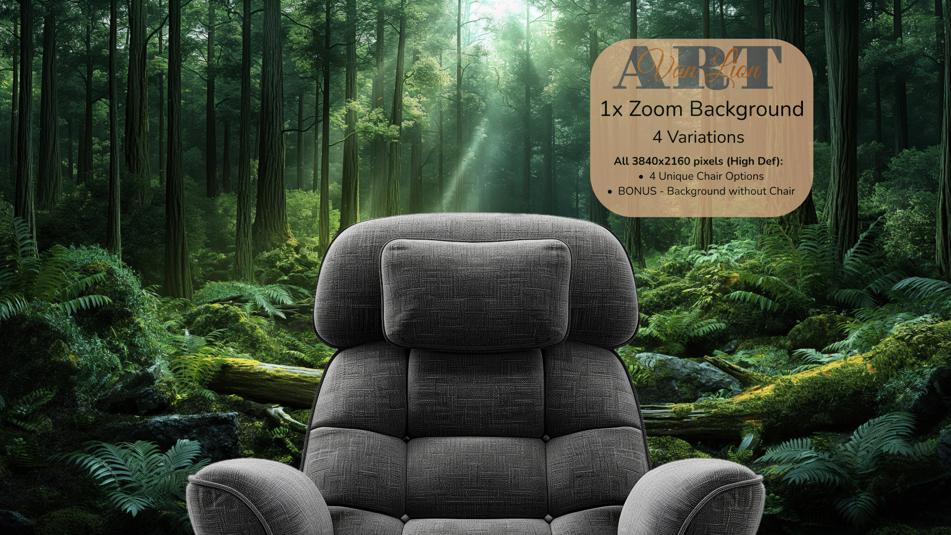 Nature Zoom Background With Chair Forest Zoom Background Outdoor Zoom ...
