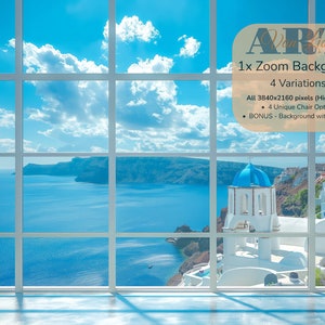 Santorini Zoom Background Greece Souvenir Mediterranean Sea Zoom ...