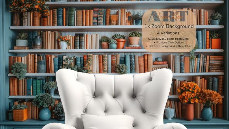 Rustic Library Zoom Background Cozy Fall Zoom Background Autumn Zoom ...