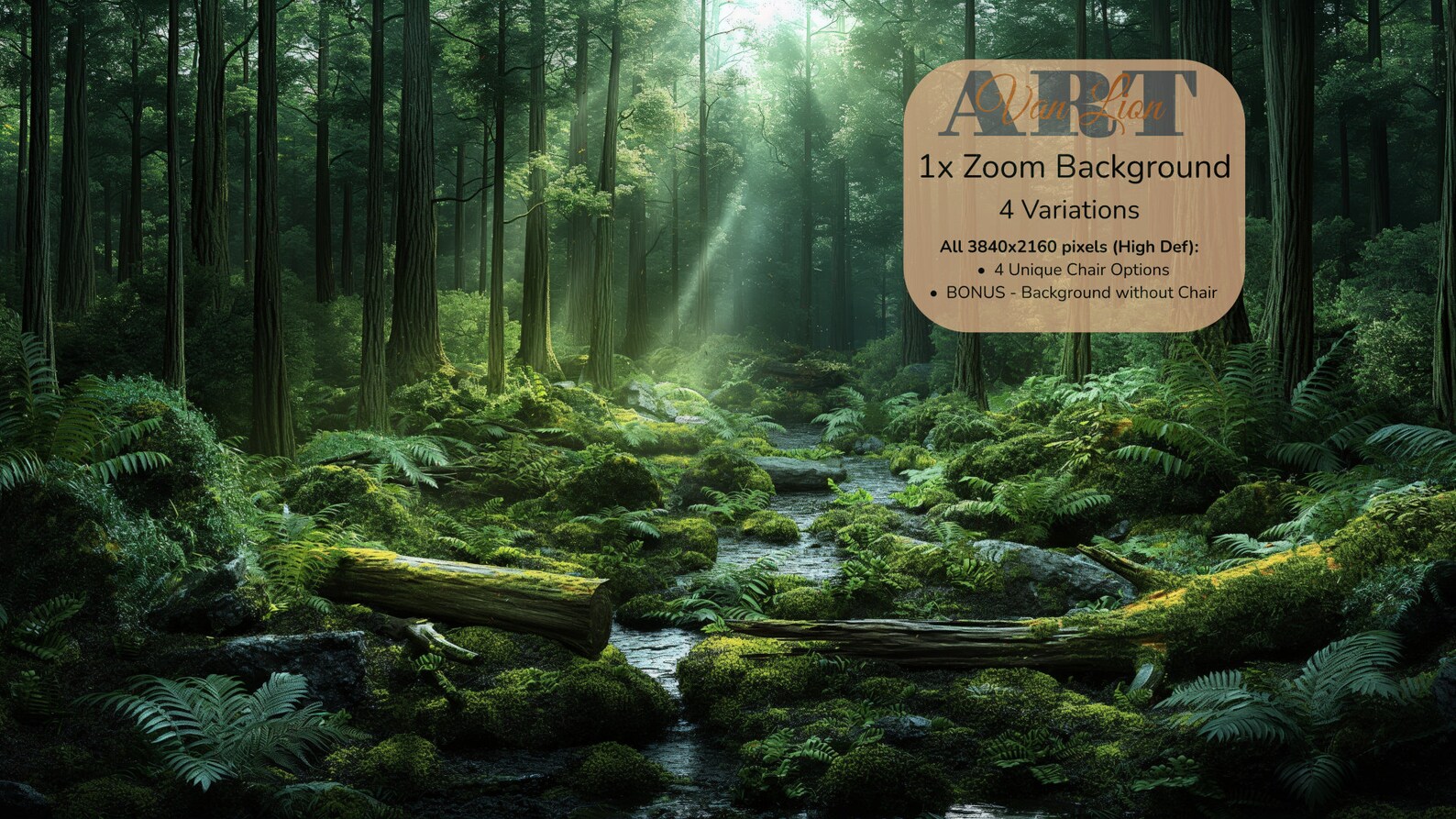 Nature Zoom Background With Chair Forest Zoom Background Outdoor Zoom ...