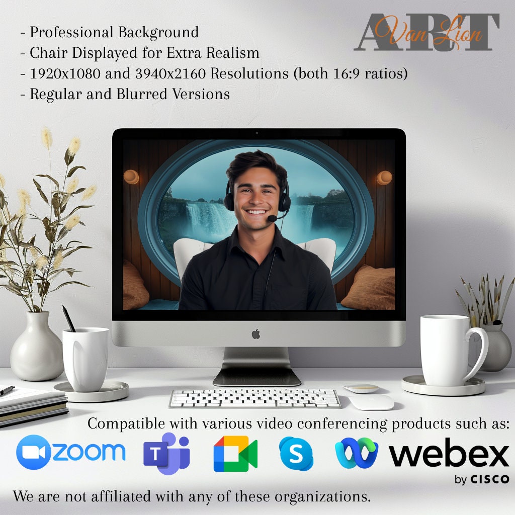 Waterfall Background Zoom Meeting Microsoft Teams Virtual Therapist ...