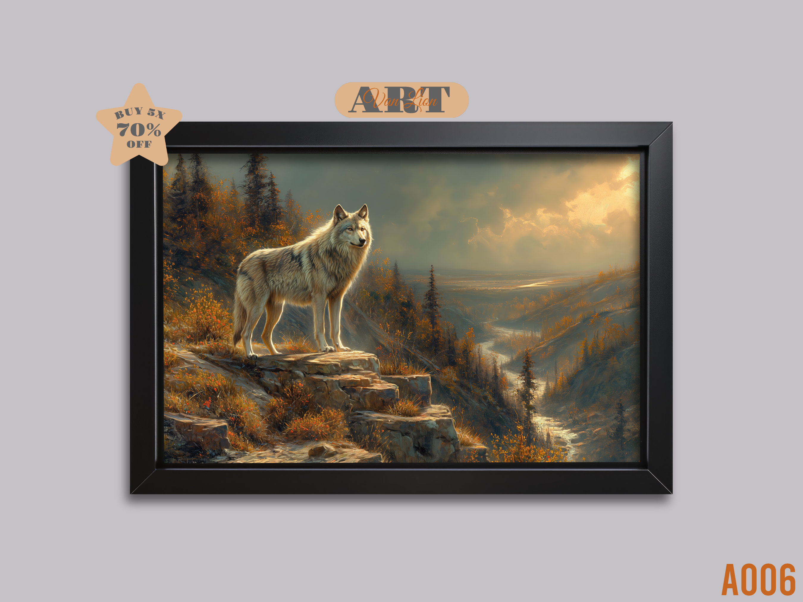 Lone Wolf Painting Wolf Artwork Wolf Art Wolf Portrait Nature Painting ...