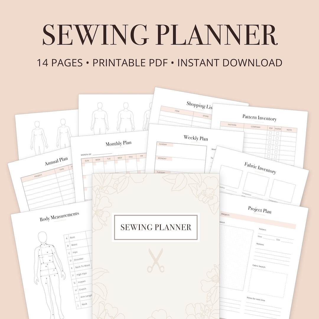 Sewing Project Planner: Fabric & Pattern Inventory Tracker (PDF ...