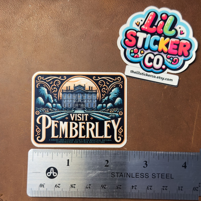 Visit Pemberley Tourism Poster - Die-cut, Vinyl Sticker, Decal, Water ...
