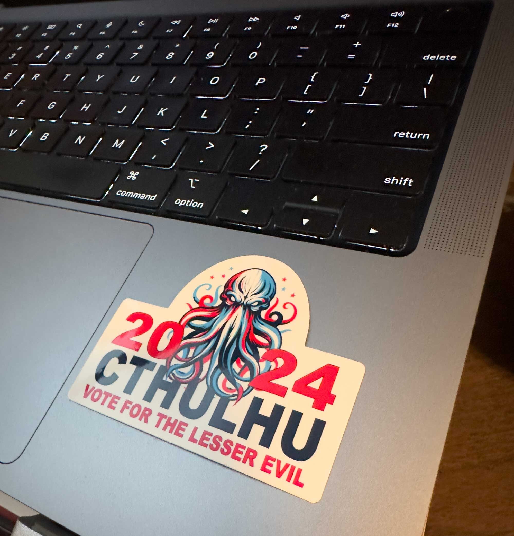 Cthulhu 2024 Vote for the Lesser Evil waterproof, Vinyl, Die-cut ...