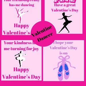 Printable Ballet Dancer Valentine's Day Cards | Classroom Valentines ...