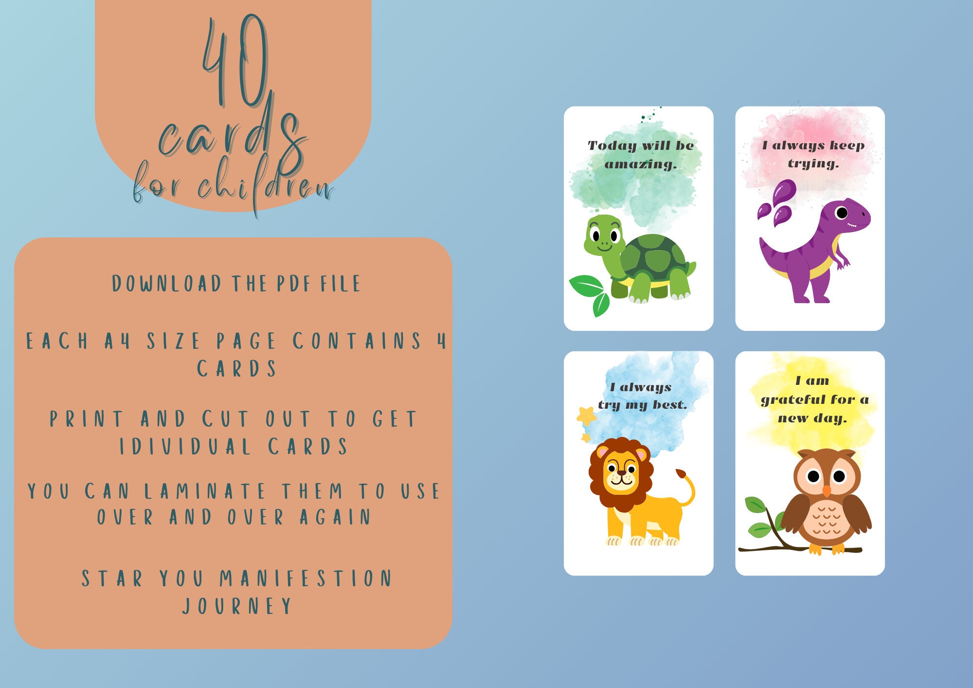 Printable Affirmation Cards for Children, Printable Cards ...