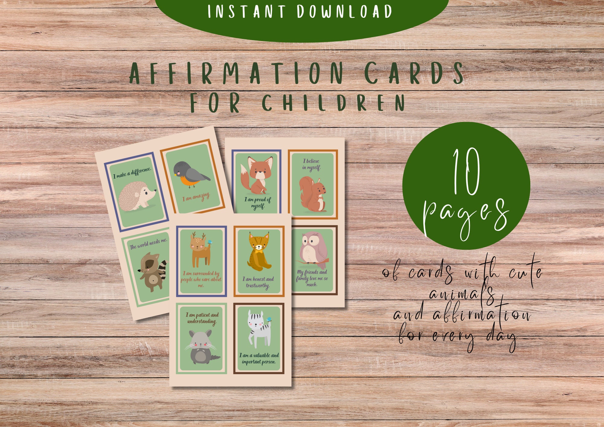 Printable Affirmation Cards for Children, Printable Cards ...