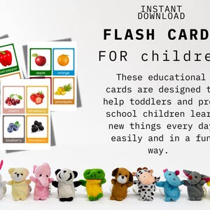 Fruits & Vegetables Flash Cards: Montessori Printable (PDF) - Etsy