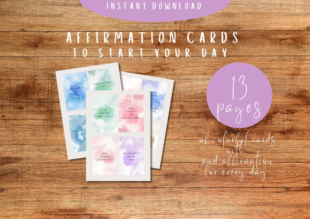 Printable Affirmation cards, Printable Cards , Motivational Cards ...