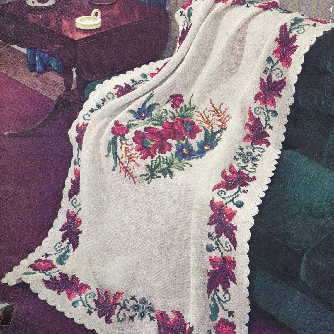 5 Pattern Bundle Crochet Blanket Patterns Digital Download Embroidery ...