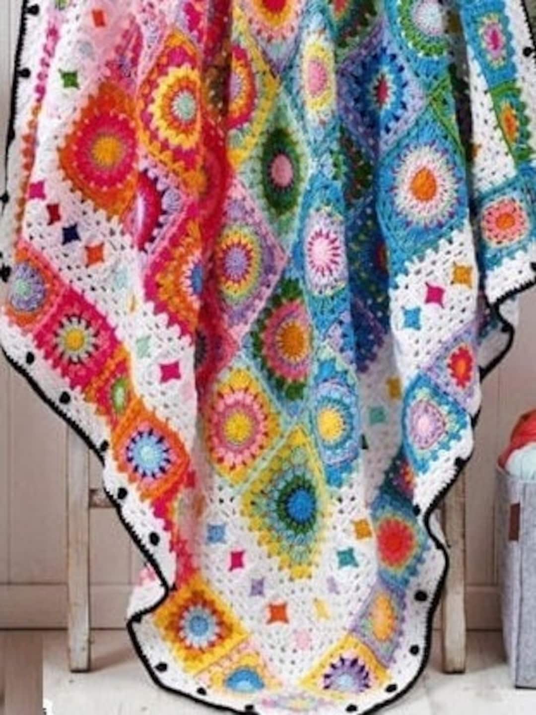 Beginners Easy Crochet Pattern Granny Square Blanket Pattern Digital ...