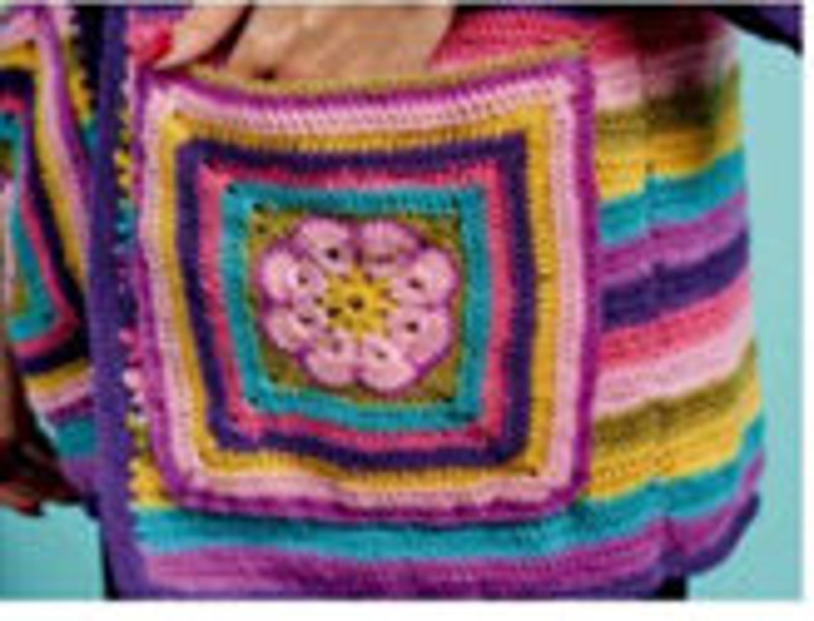 Crochet Cardigan Sweater Pattern-arms of Granny Squares Pockets Match ...