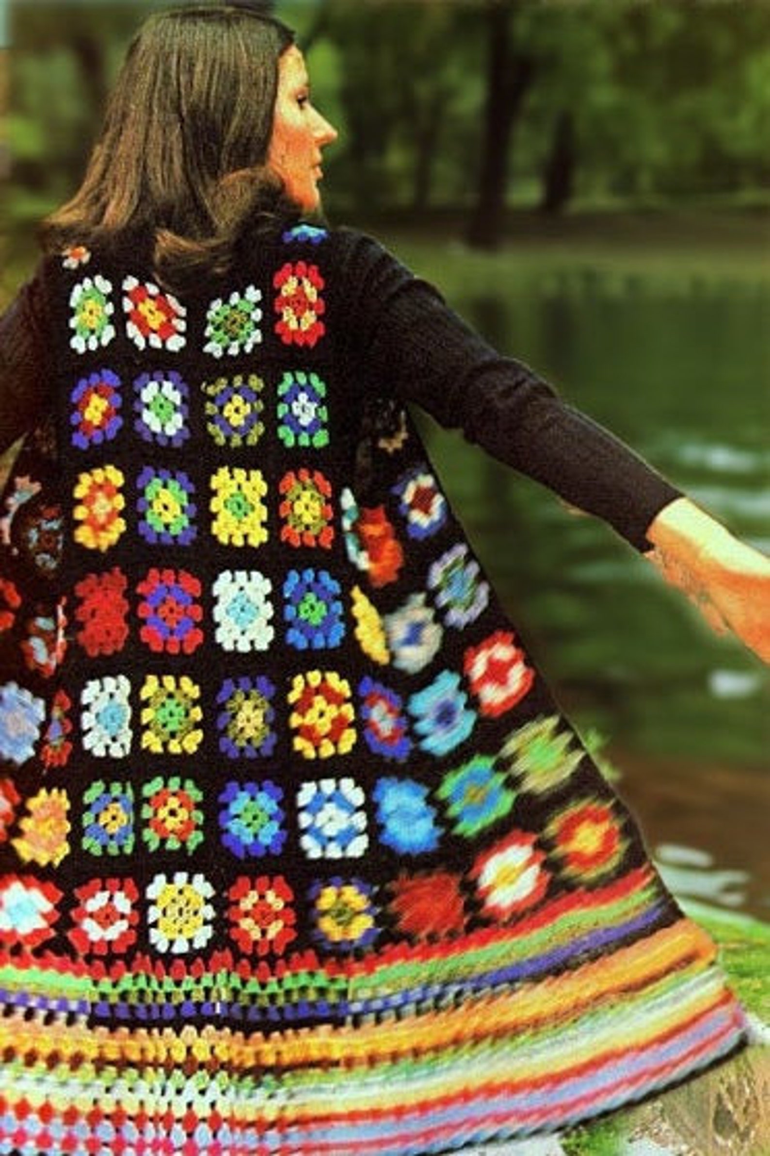 Crochet Cardigan Sweater Vest Pattern-vest Pattern Flares to Knee ...