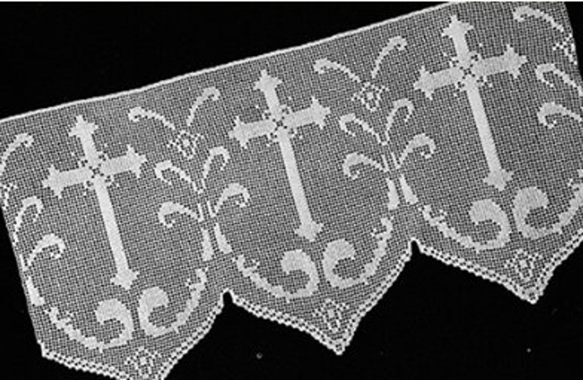 11 Religious Crochet Patterns, Beautiful Altar Cloths Filet Crochet ...
