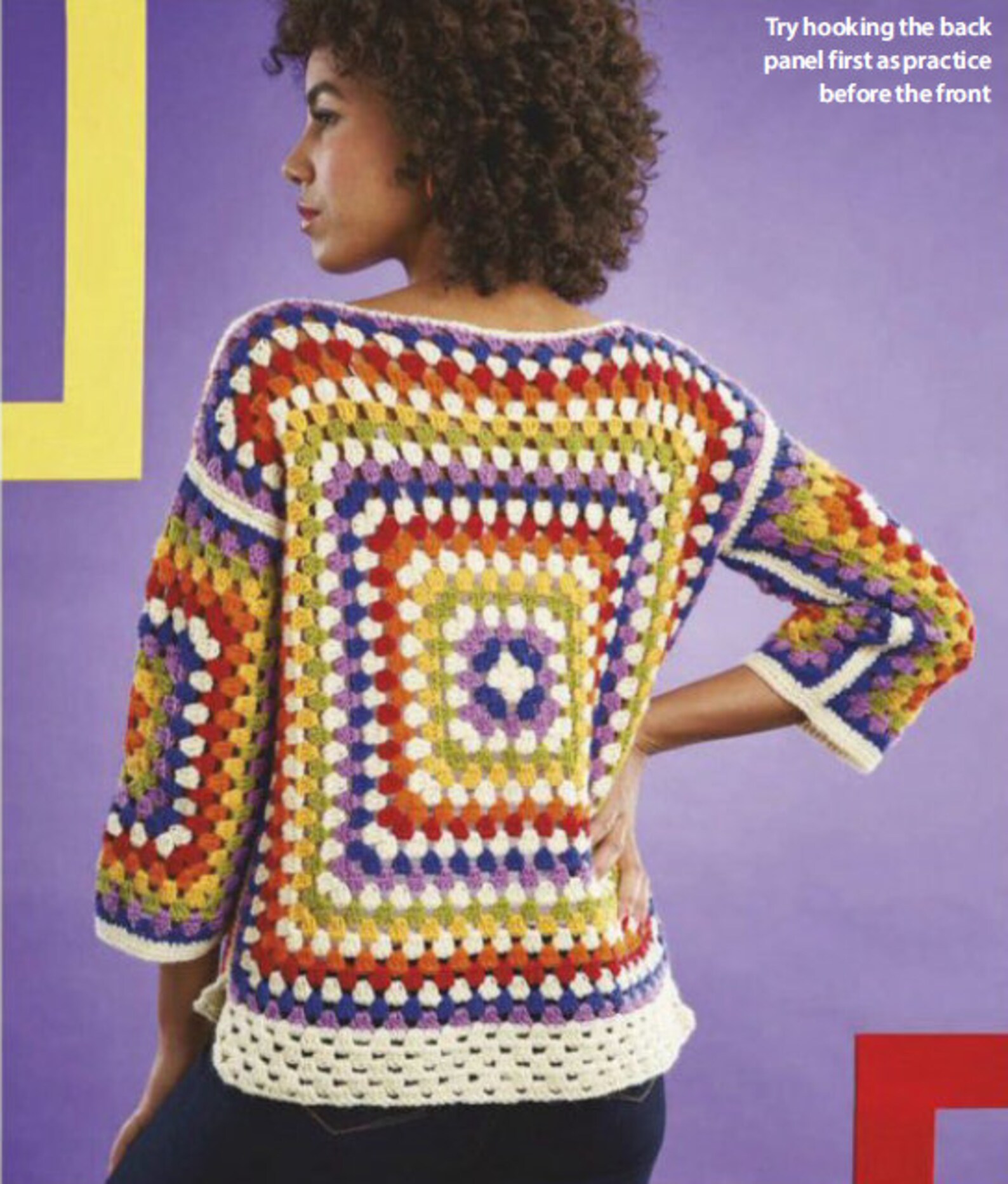 Crochet Sweater Jumper Pattern-beginner Crochet-fast Only Four Squares ...