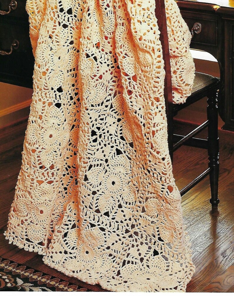 Lacy Crochet Blanket Pattern Digital Crochet Pattern 43x60 Peach ...