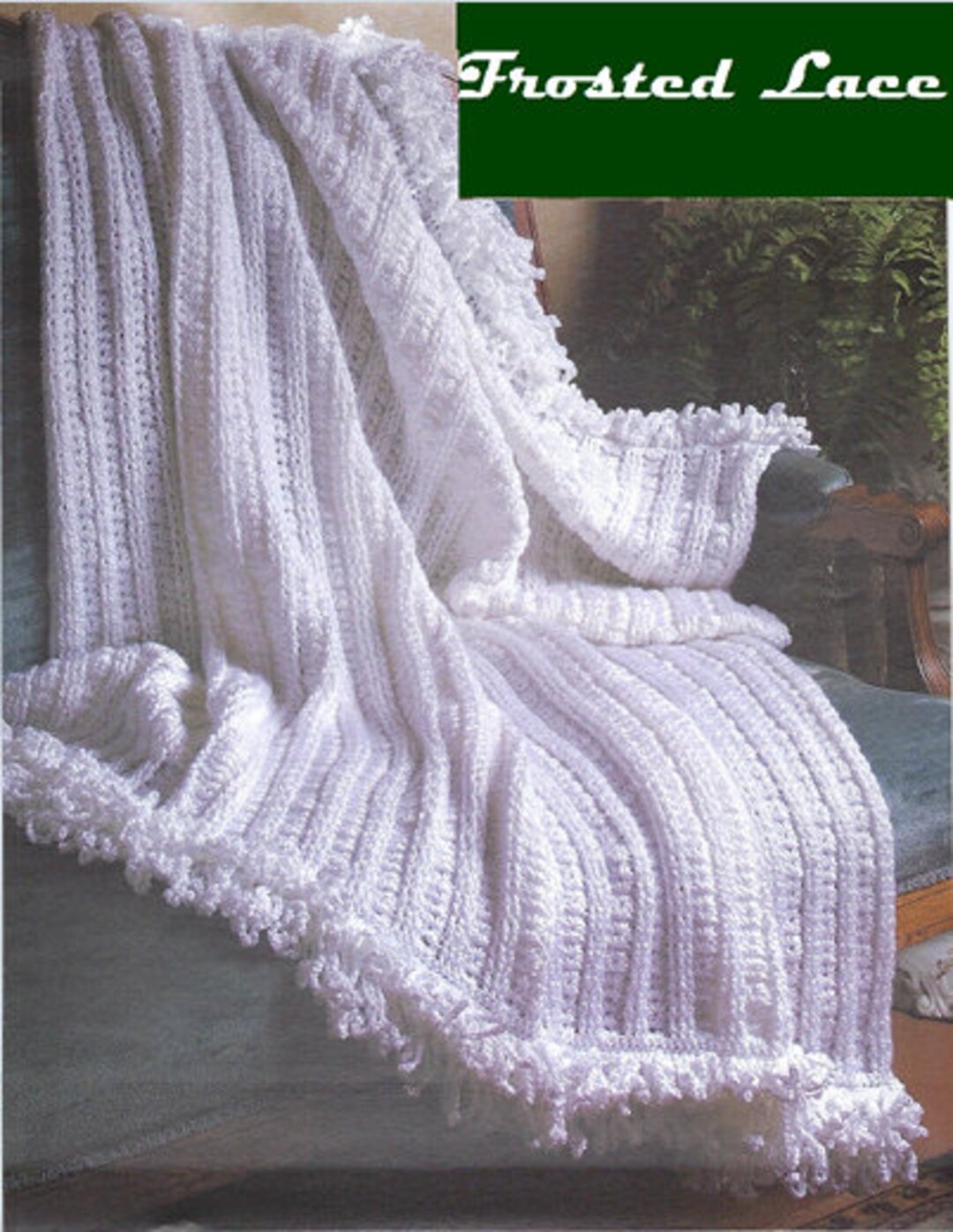 Frosted Lace Crochet Blanket Pattern, Vertical Columns Add Texture This ...
