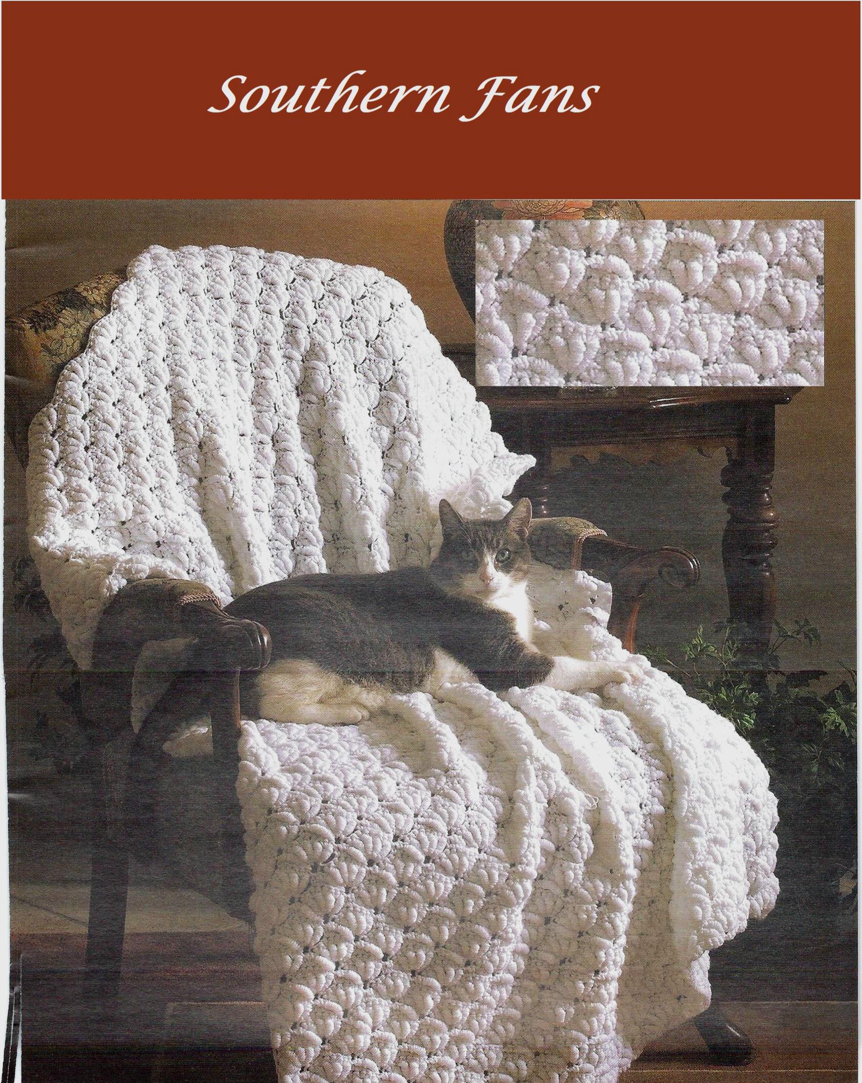 Southern Fans Crochet Blanket Pattern Digital the Vintage Crochet ...