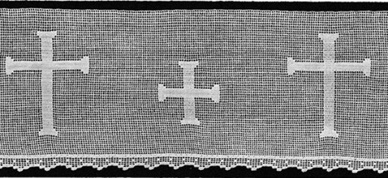 11 Religious Crochet Patterns, Beautiful Altar Cloths Filet Crochet ...