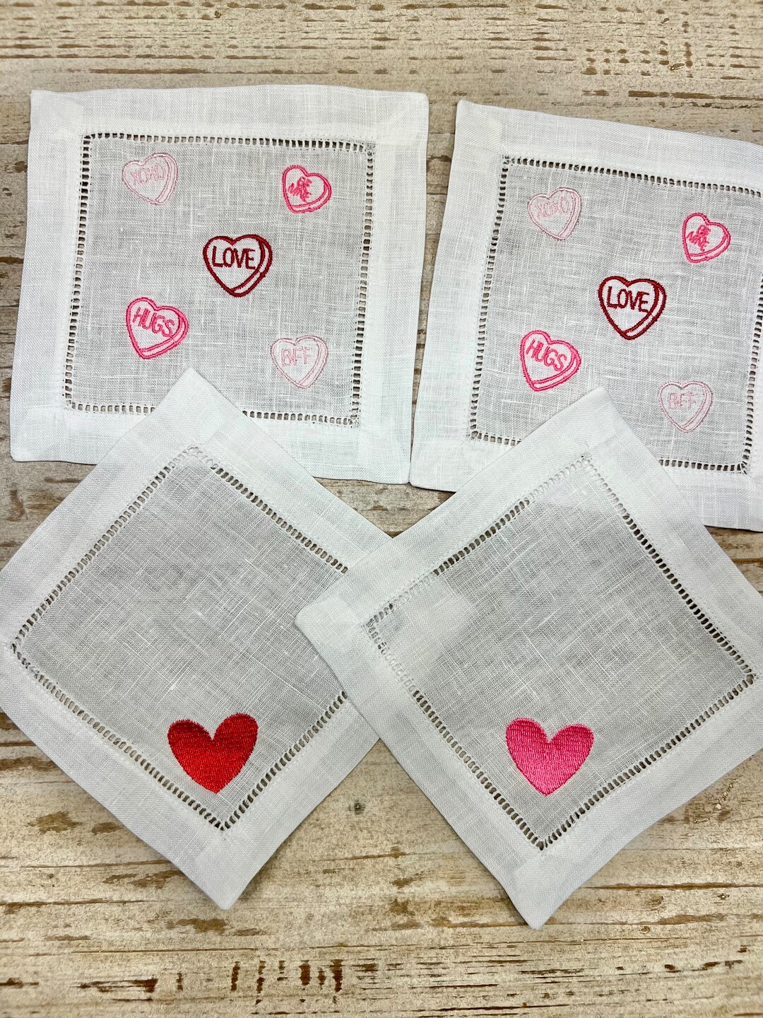 Valentines Conversation Heart Cocktail Napkins - Etsy
