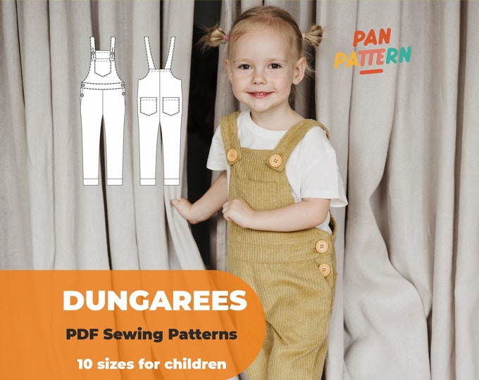Kids Overalls PDF Sewing Pattern - Etsy Canada