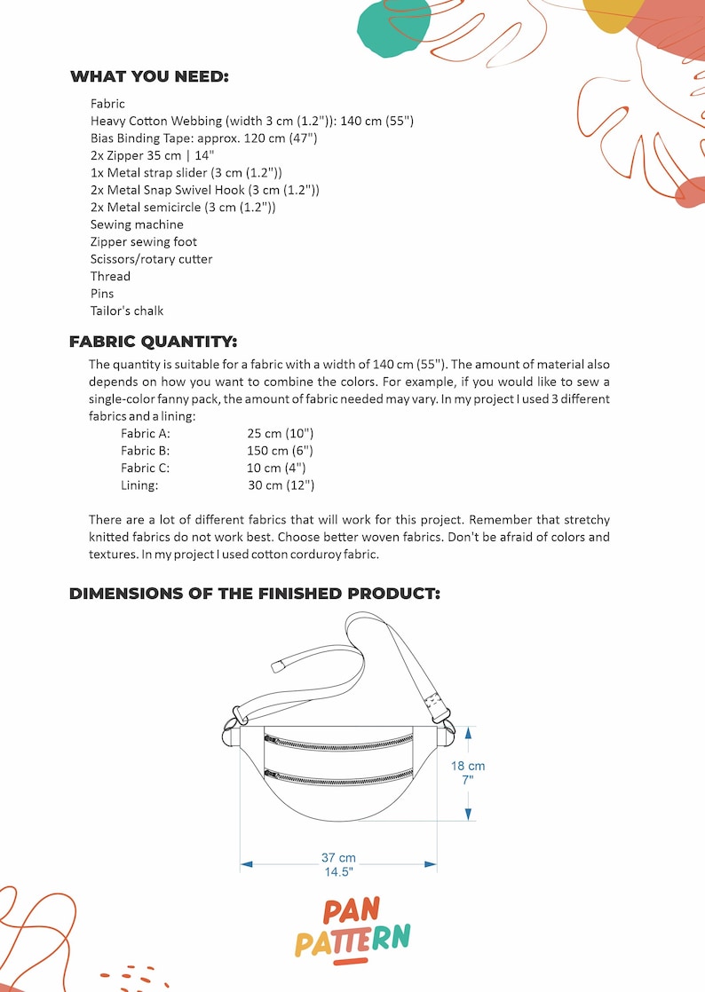 Fanny Pack PDF Pattern | Bum Bag | Crossbody Bag | Belt Bag With Strap ...