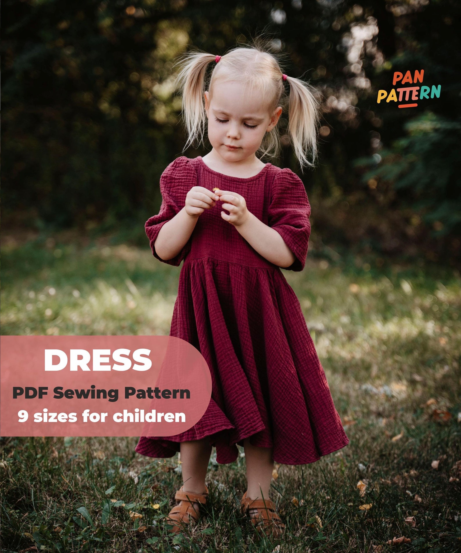 Dress PDF Sewing Pattern for Kids, Dress Pattern, Kids Sewing Pattern ...