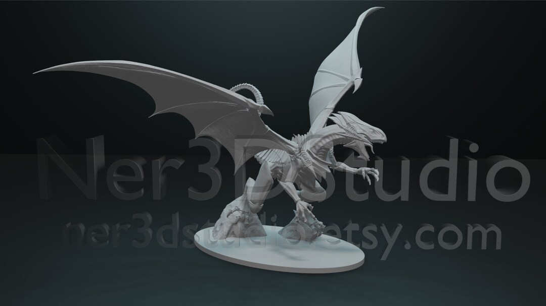 White Dragon Original STL Ancient Monster Dnd Miniature 3D Print RPG ...