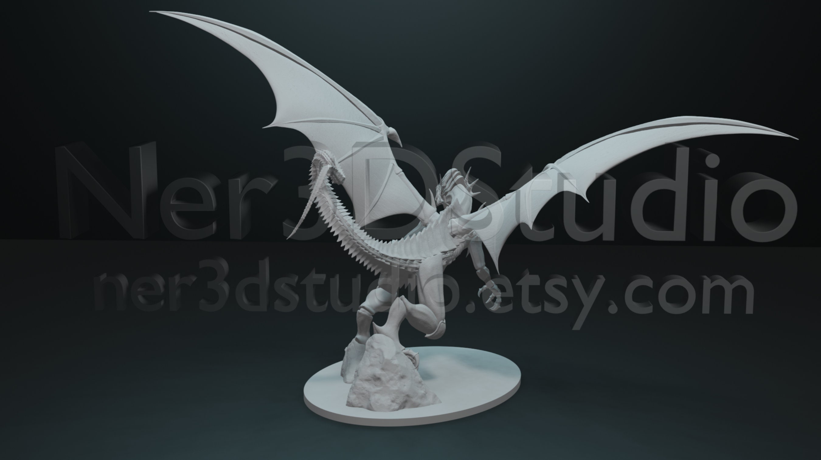 White Dragon Original STL Ancient Monster Dnd Miniature 3D Print RPG ...