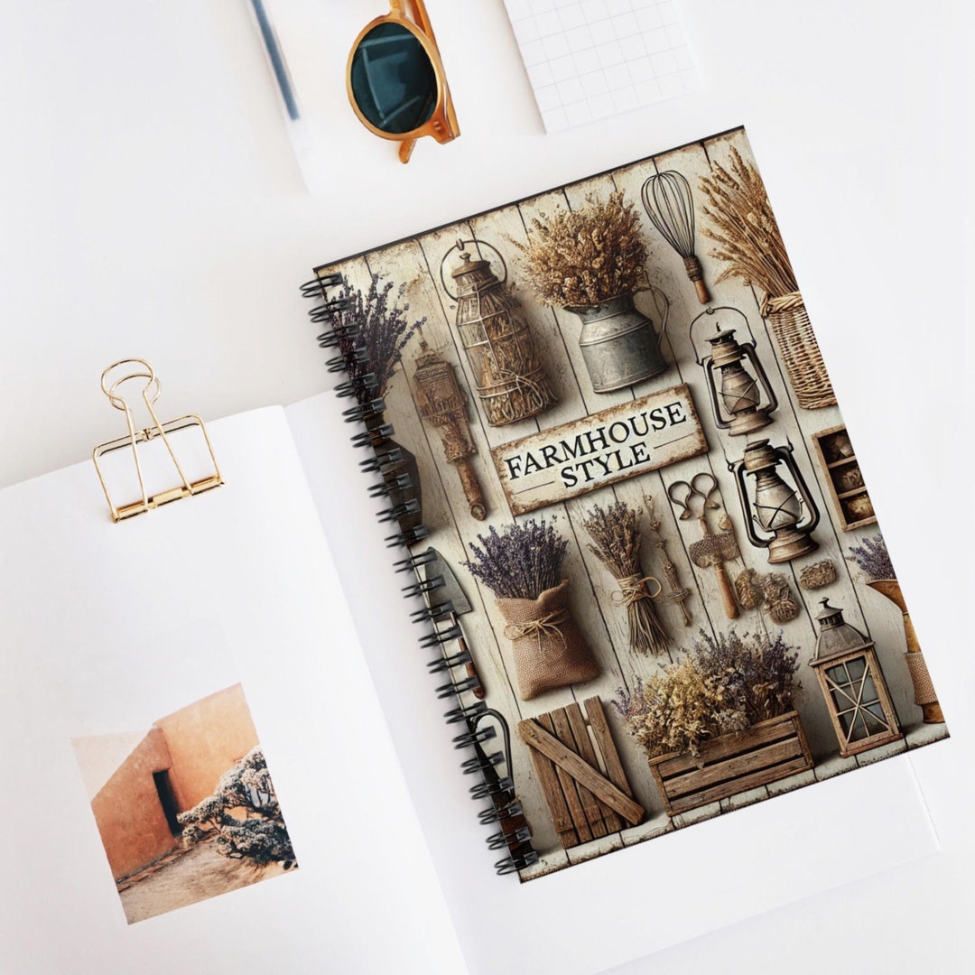 Rustic Farmhouse Spiral Notebook for Writing, Journaling, Gift Idea for ...