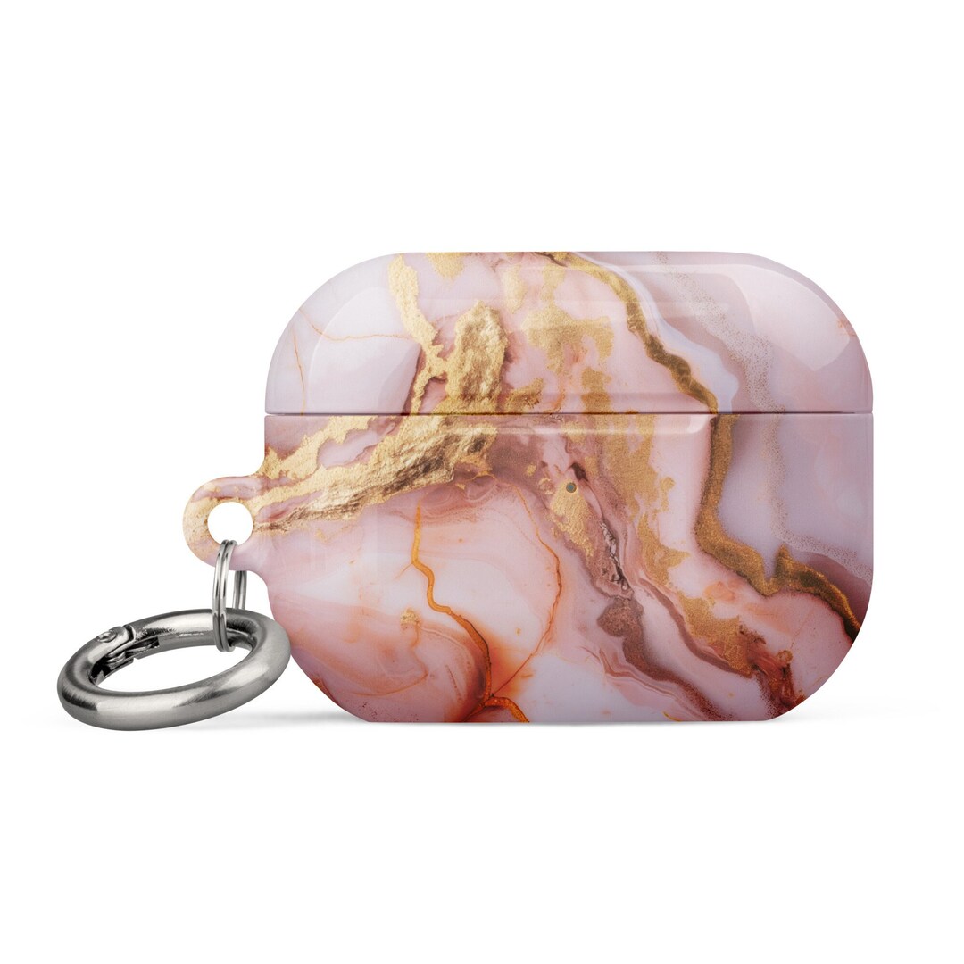 Customized Pink Gold Marble Airpods Pro Case With Name - Etsy