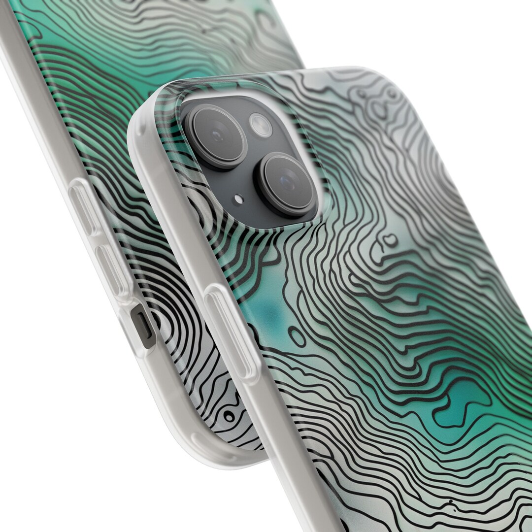 Minimalist Topographic Map Phone Case for iPhone 16 15 14 13 Pro Max ...