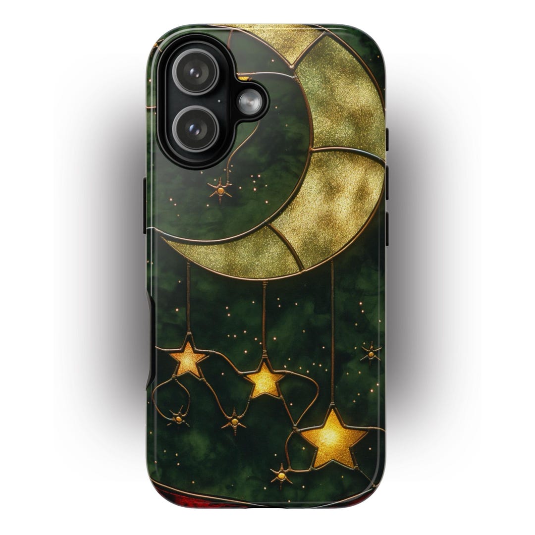 IPhone 17 Pro Max Tough Case Celestial Stained Glass Moon Design - Etsy