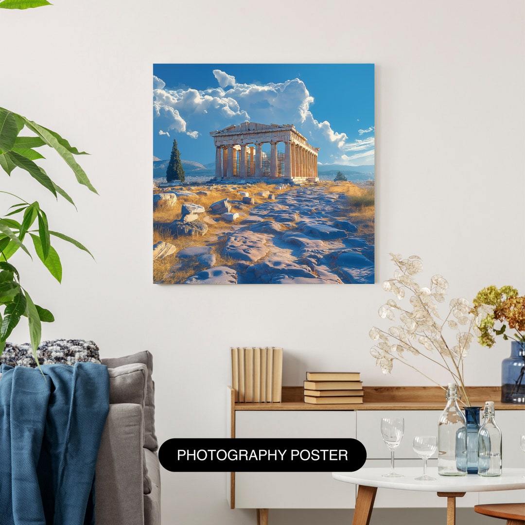 Athens Cityscape Print, Parthenon Wall Decor, Greece Travel Art, One ...