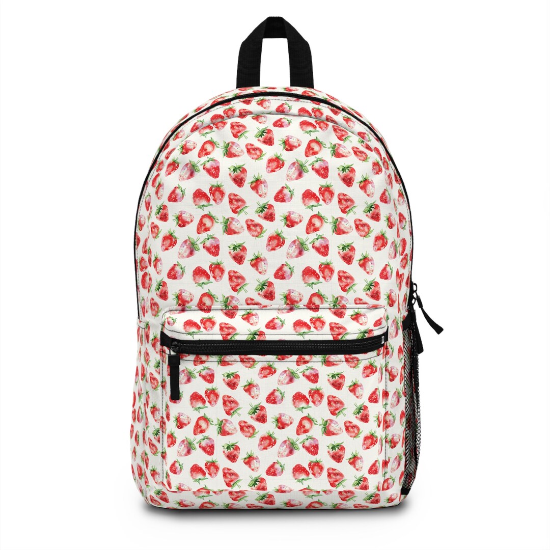 Strawberry Backpack Cute Fruit Pattern School Bag Durable Waterproof ...
