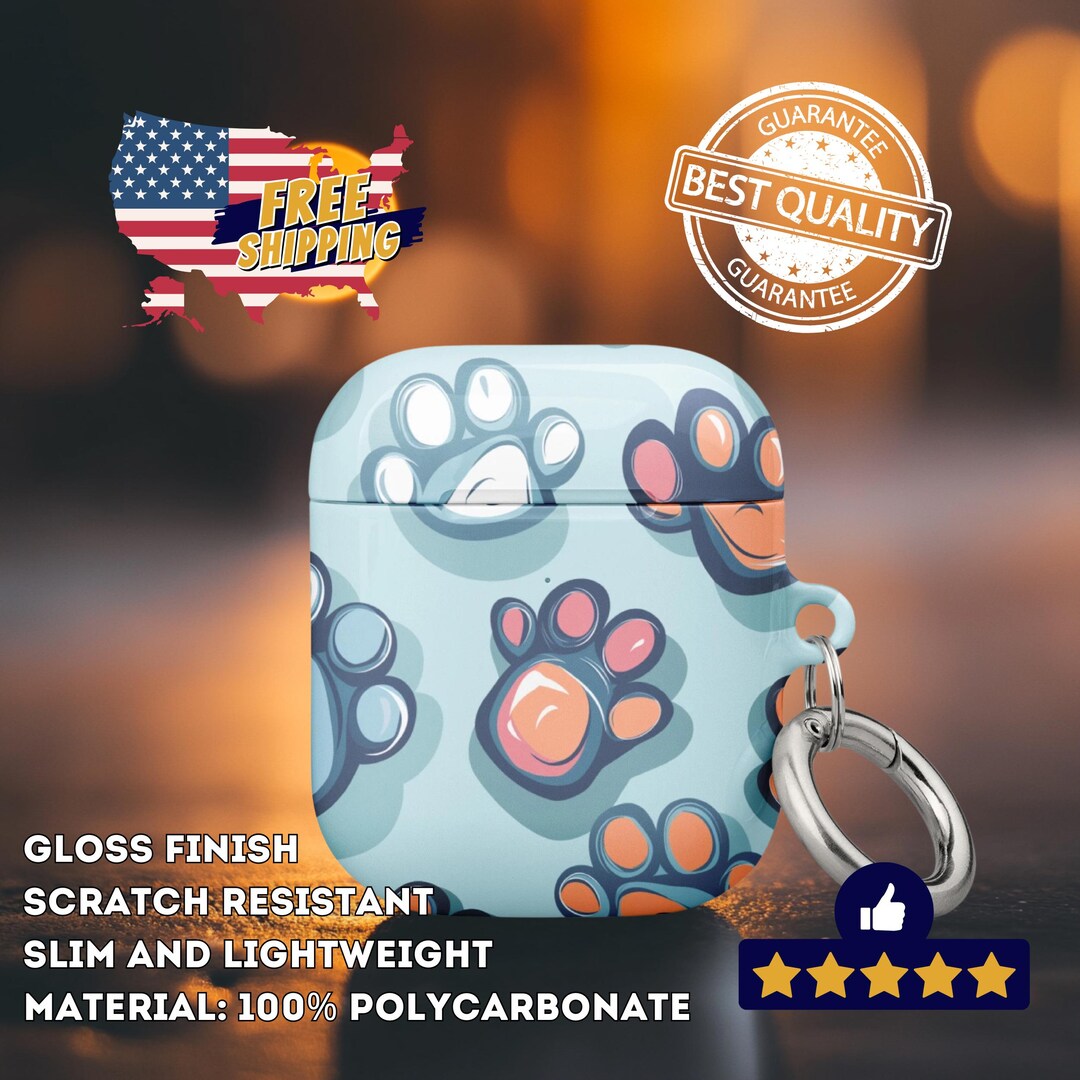 Personalized Dog Paw Airpods Case Keychain Cute Lightweight Protective ...