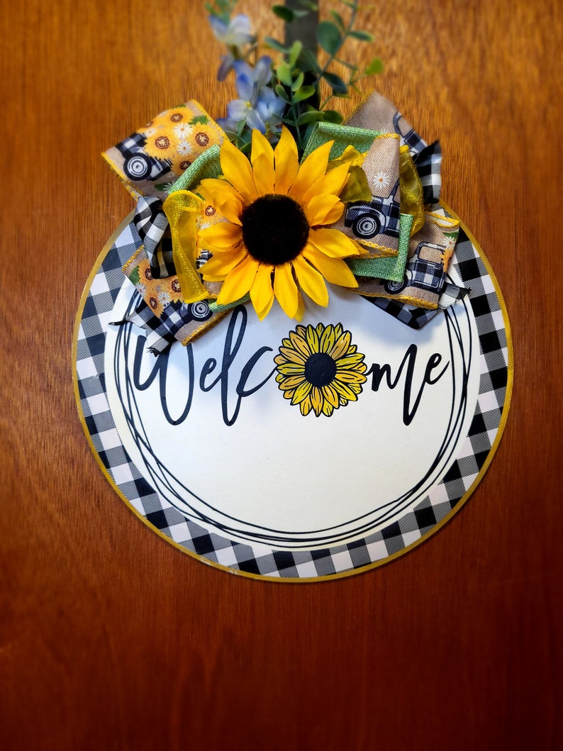 Sunflower Welcome Sign - Etsy