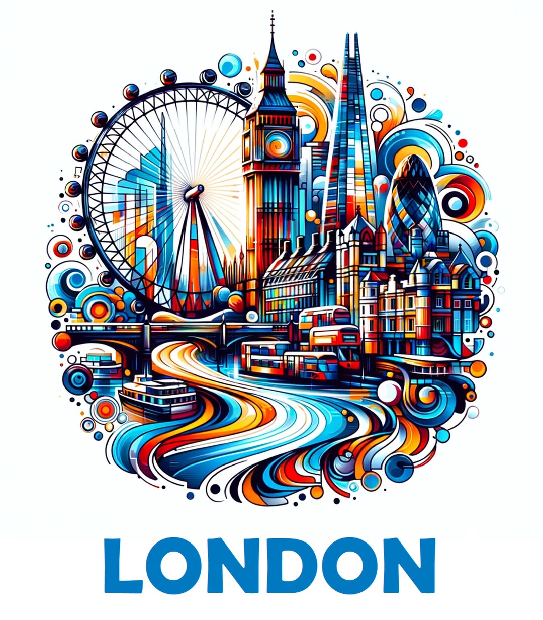 Vibrant London Abstract With Iconic Landmarks. Perfect for a Touch of ...