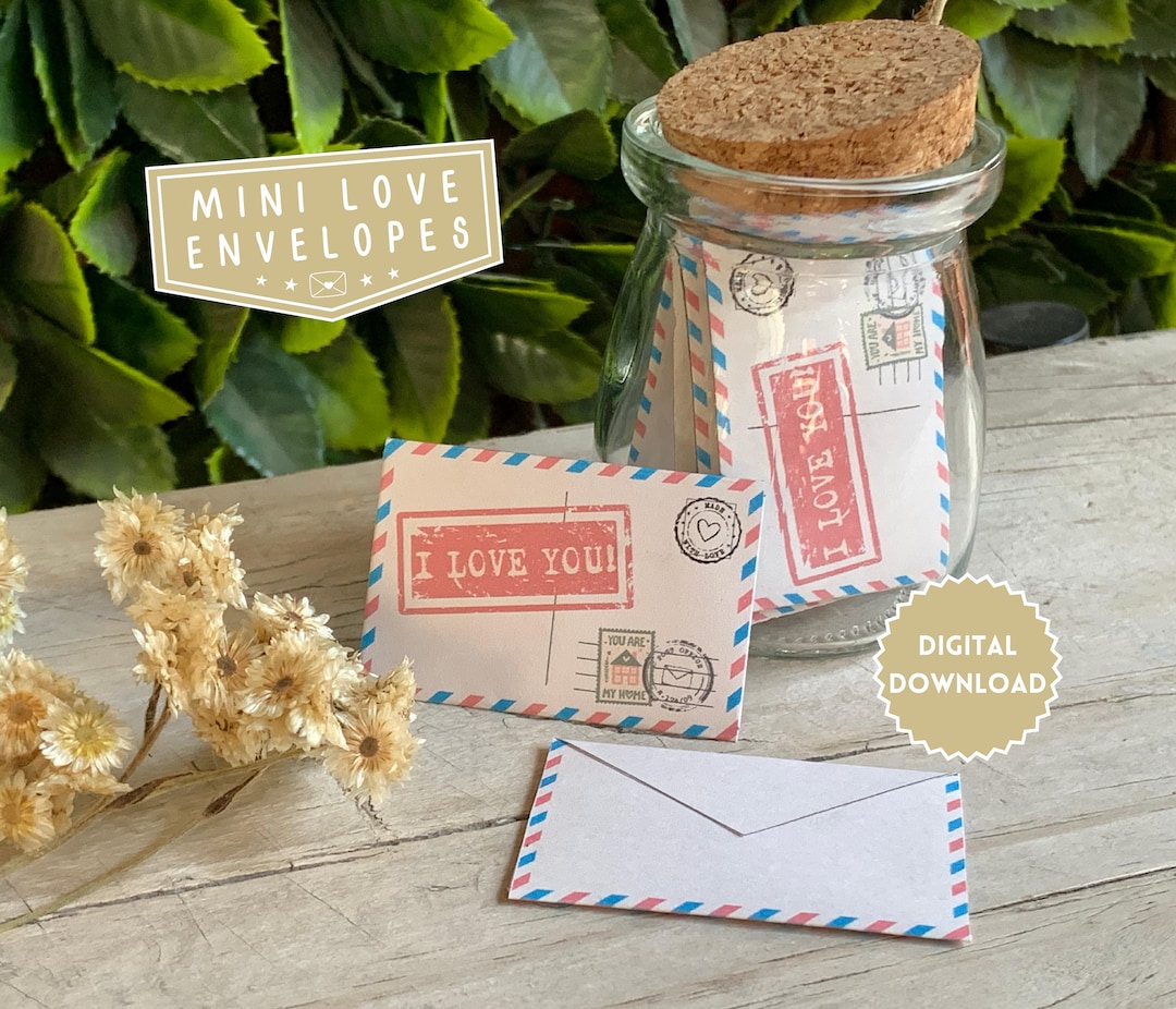 Mini Love Envelopes Printable Envelopes Instant Download Assembly ...