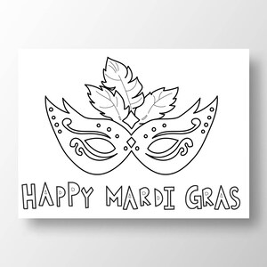 Mardi Gras Coloring Page / Sheet Hand Drawn Mardi Gras Mask - Etsy