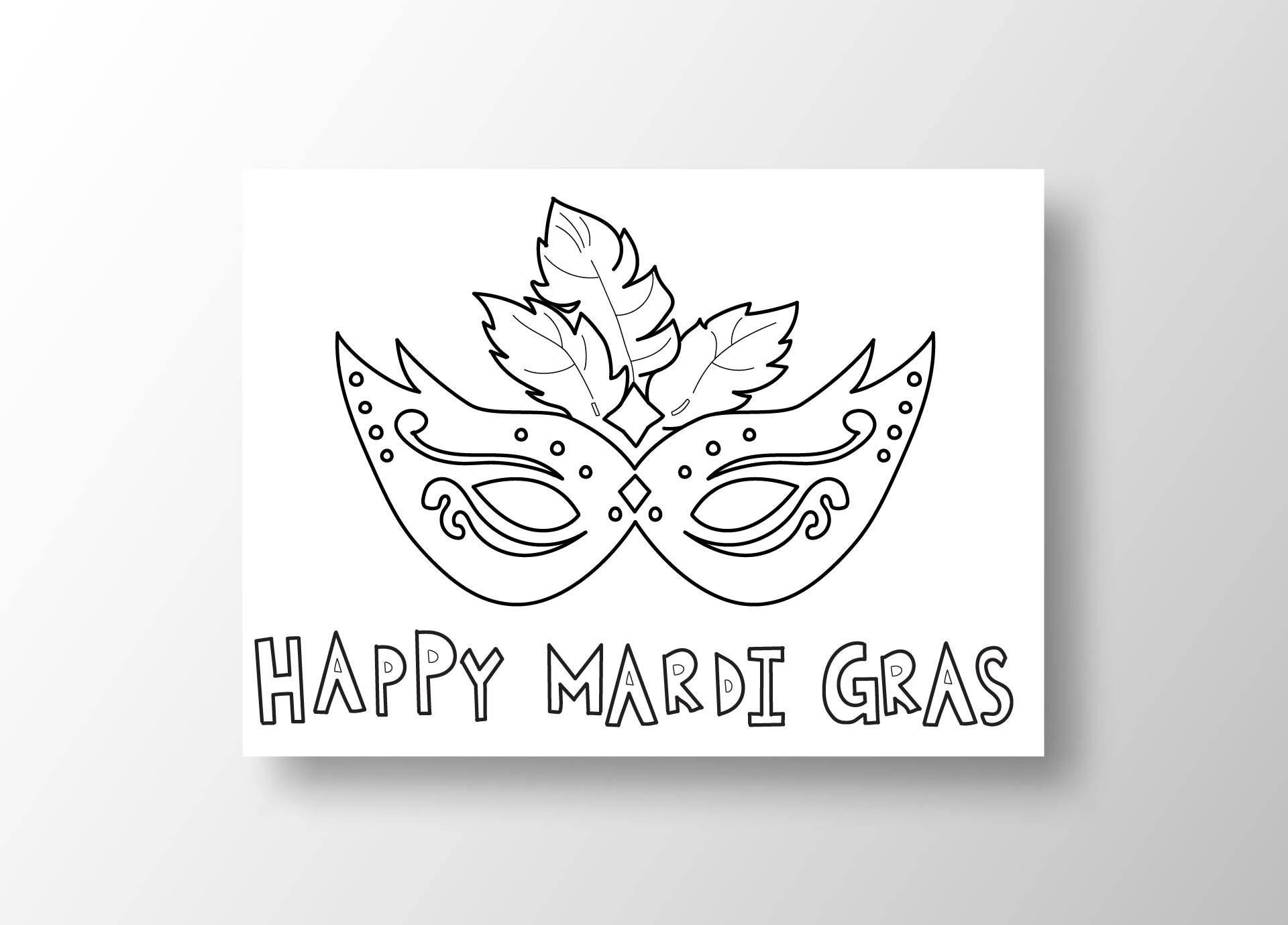 Mardi Gras Coloring Page / Sheet Hand Drawn Mardi Gras Mask - Etsy