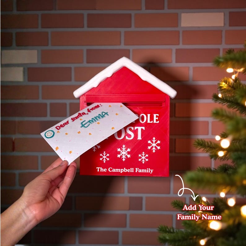 North Pole Post Mailbox – 3D Printed, 3M Wall-mount Elf Prop - Etsy