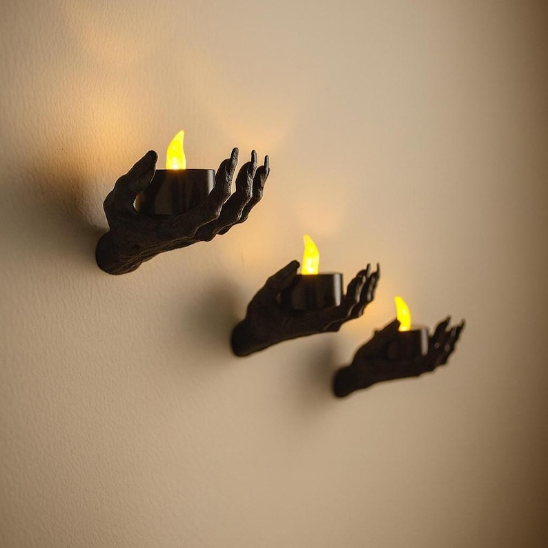 Witch Hand Candle Holder Sconce – Gothic Wall Decor With LED Tea Light ...