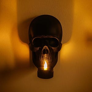 3D Printed Skull Wall Sconce – Gothic Halloween Decor - Etsy