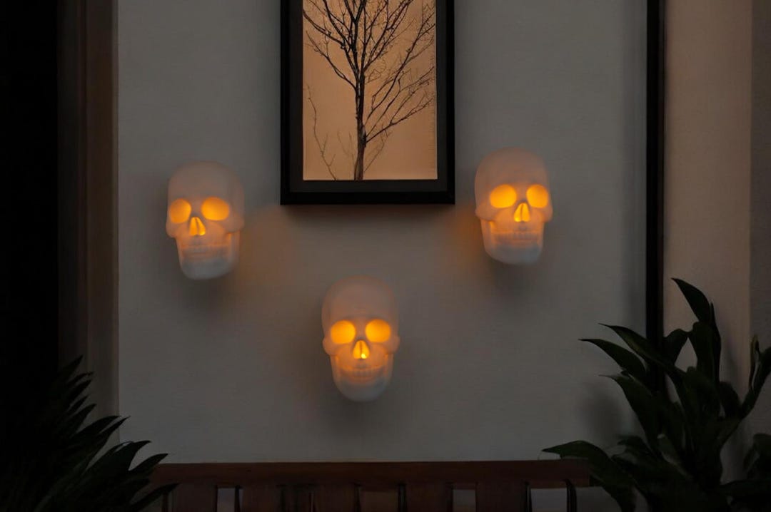 LED Halloween Skull Wall Decor – 3D Printed, Handmade - Etsy