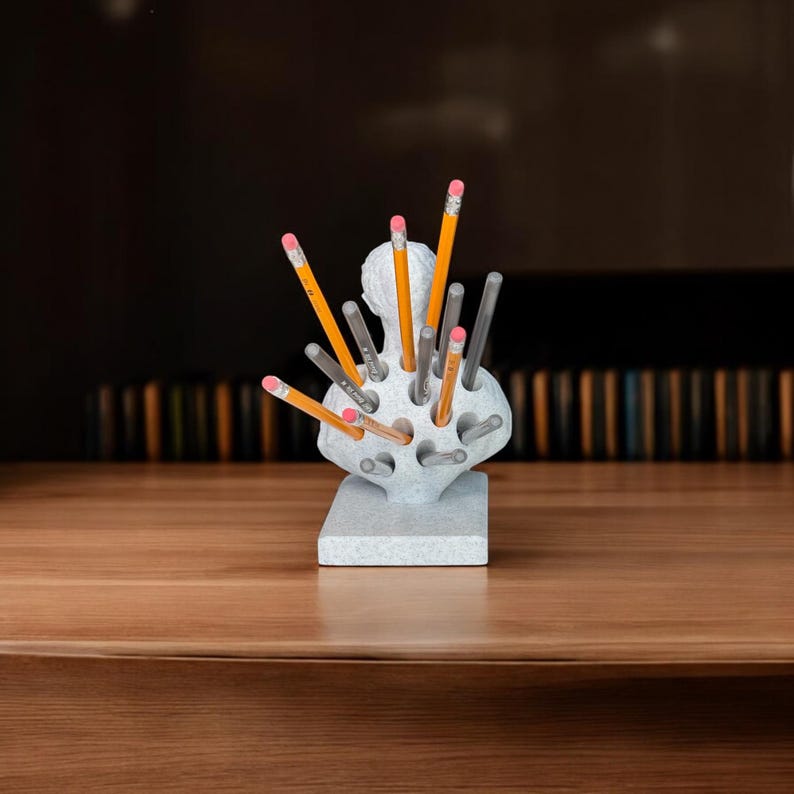 Julius Caesar Pen Holder, 3D Printed Desk Decor, Includes Pencils - Etsy