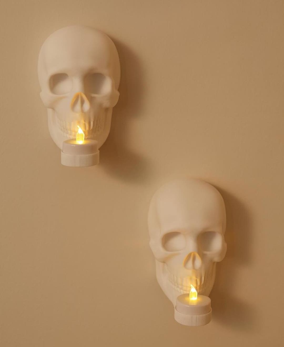 Spooky Skull Candle Holder Wall Decor – Gothic Halloween Decoration ...